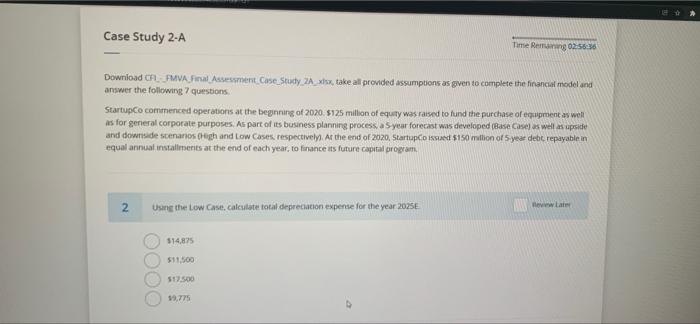 Solved Case Study 2-A Time Reg 02:56:36 Download CHFMVA | Chegg.com