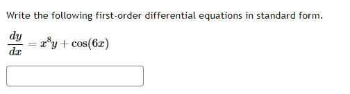 Solved Write the following first-order differential | Chegg.com