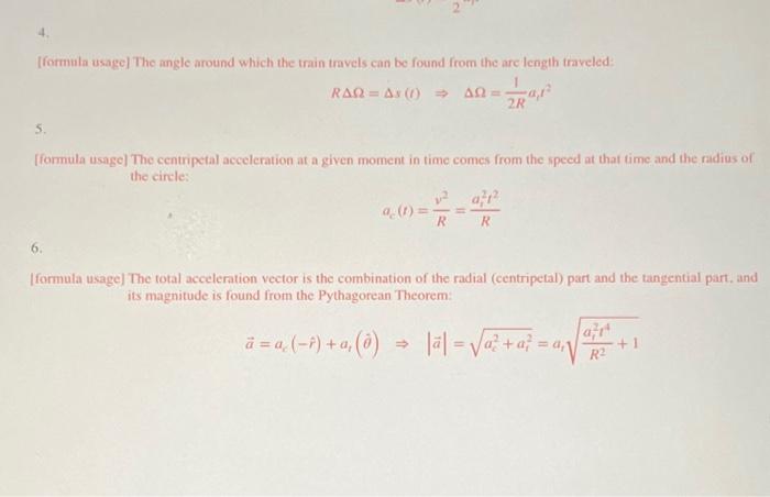 Solved The train travels 5.4% of a full revolution around | Chegg.com