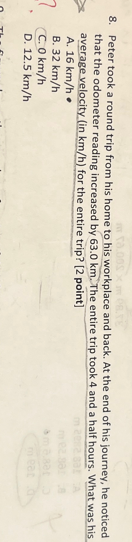 Solved Peter took a round trip from his home to his | Chegg.com