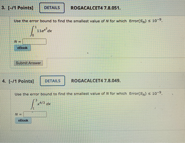 Solved 3 1 Points DETAILS ROGACALCET4 7 8 051 Use The Chegg solved-3-1-points-details-rogacalcet4-7-8-051-use-the-chegg