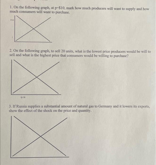 Solved 1. On the following graph, at p=$10, mark how much | Chegg.com