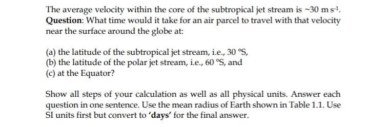 Solved Exercise 5.1: The average velocity within the core of | Chegg.com