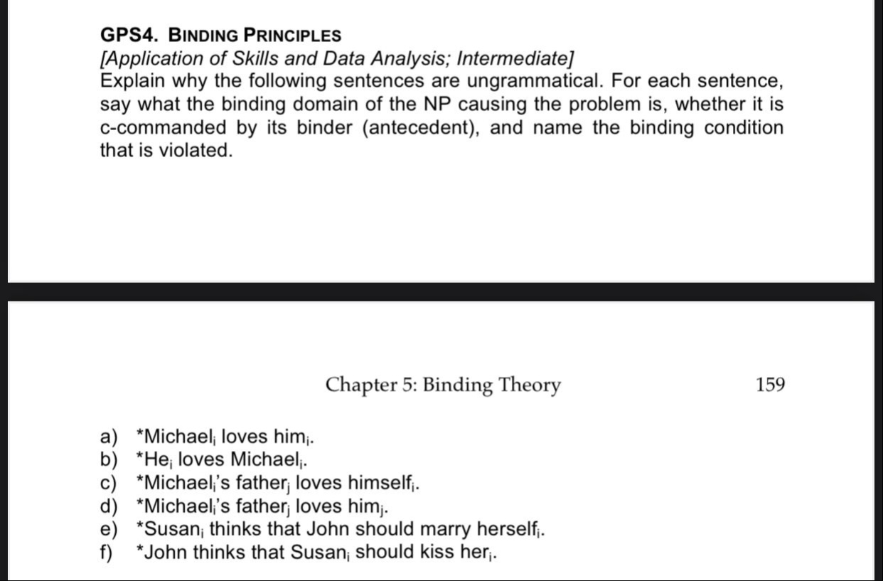 Solved Problem sets 4: explain why the following sentences | Chegg.com