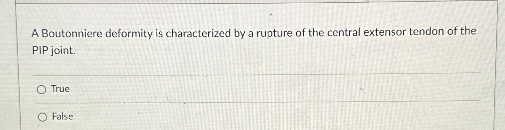 Solved A Boutonniere deformity is characterized by a rupture | Chegg.com