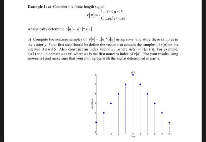 Solved Example 1: a) Consider the finite-length signal | Chegg.com