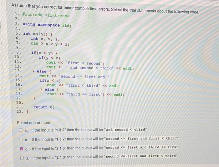 Solved 7. Assume that you correct for minor compile-time | Chegg.com