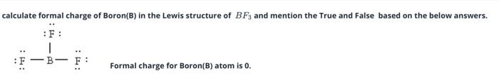 calculate formal charge of Boron(B) in the Lewis | Chegg.com