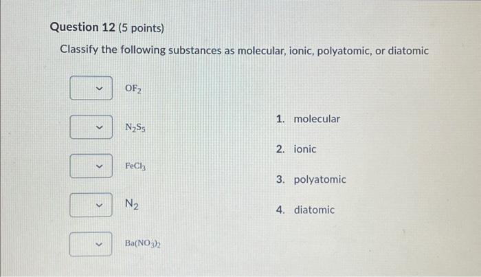 Solved Classify the following substances as molecular, | Chegg.com