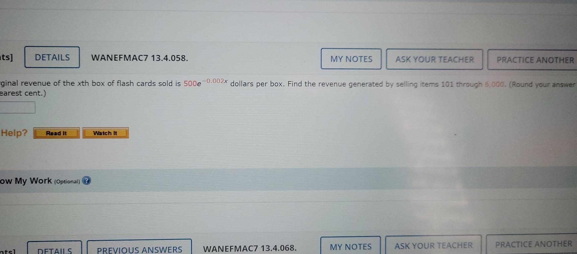 Solved ats] DETAILS WANEFMAC7 13.4.058. MY NOTES ASK YOUR | Chegg.com
