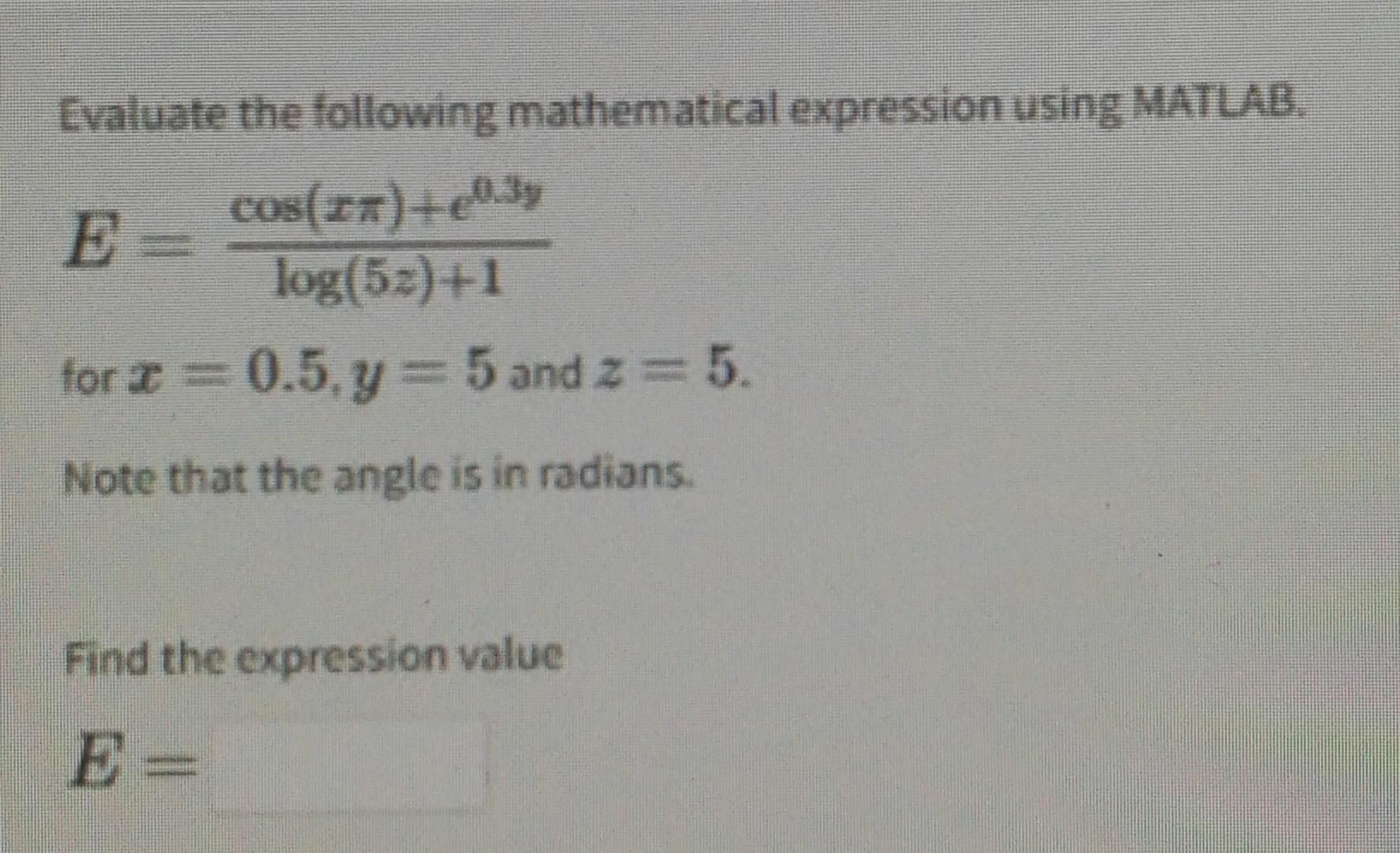 Solved Evaluate the following mathematical expression using | Chegg.com