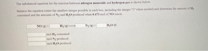 Solved The unbalanced equation for the reaction between | Chegg.com