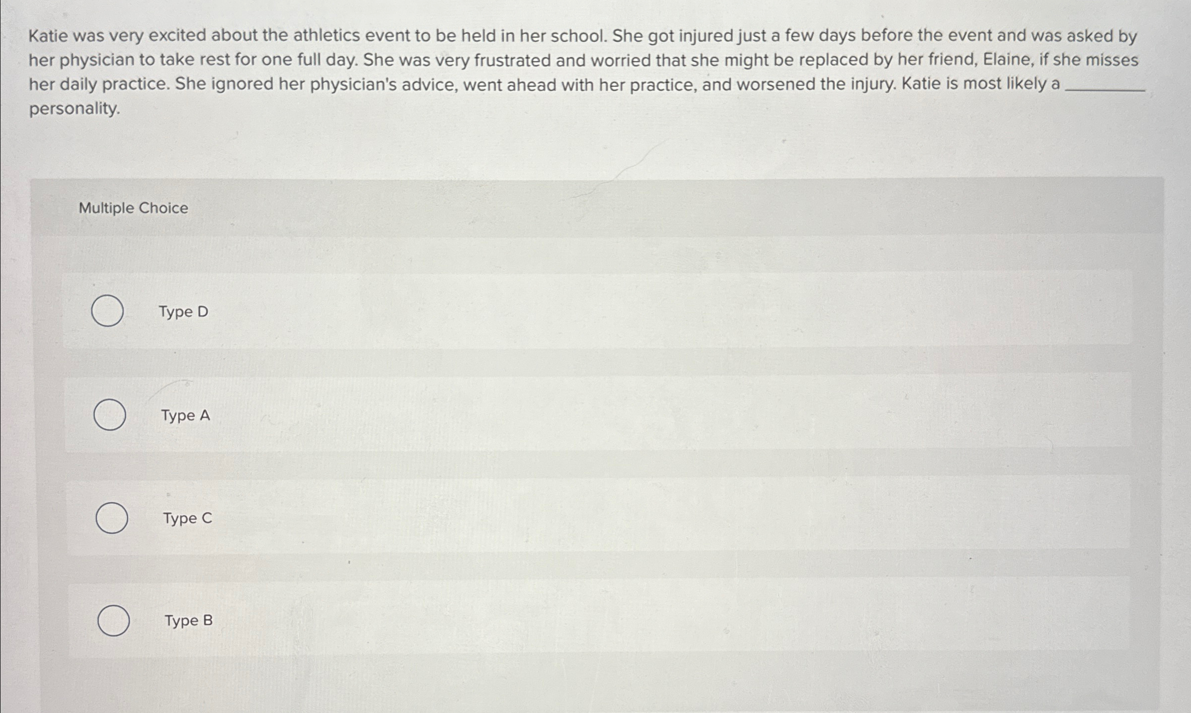 Solved Katie was very excited about the athletics event to | Chegg.com