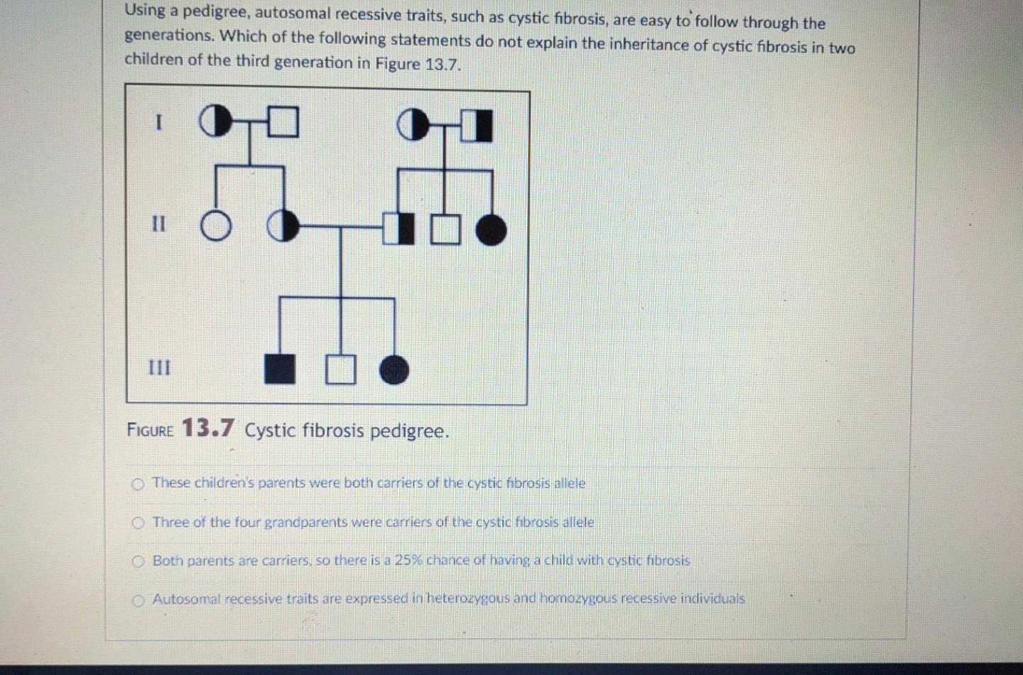 Solved Using a pedigree, autosomal recessive traits, such as | Chegg.com