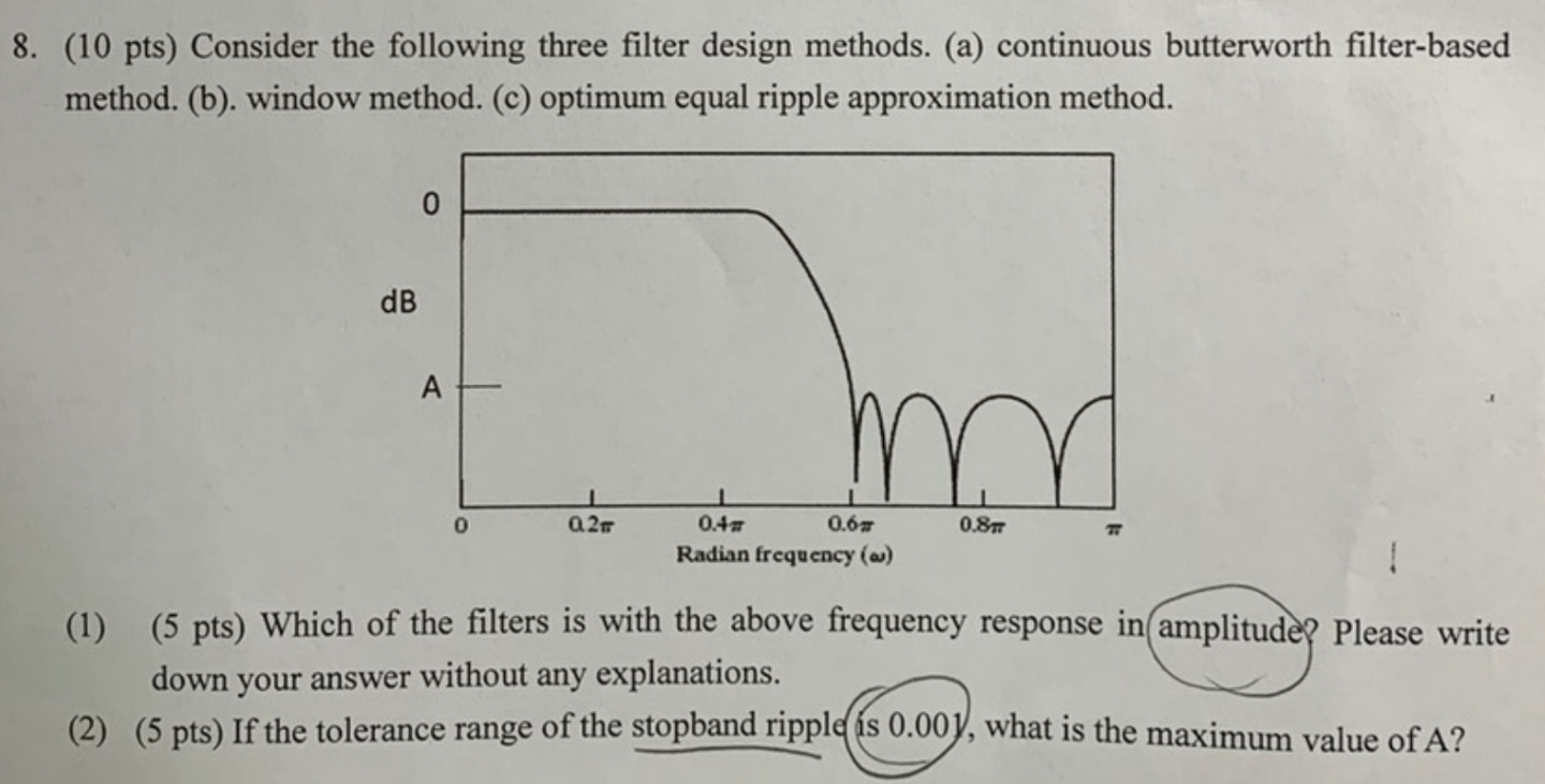 Solved only (2) ﻿thks ﻿Consider the following three filter | Chegg.com