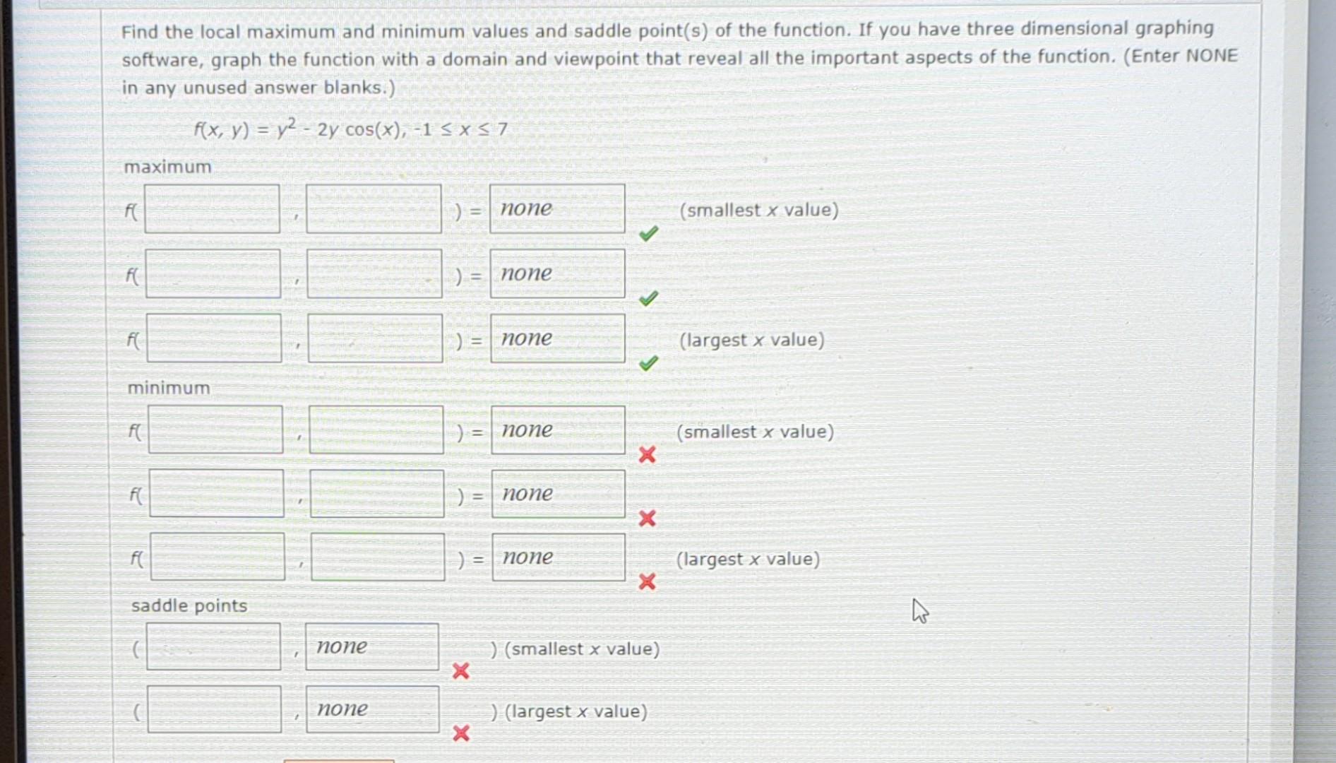 Find the local maximum and minimum values and saddle | Chegg.com