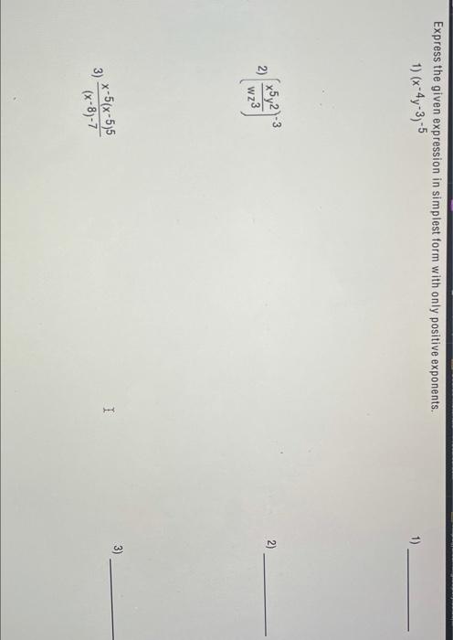 Solved Express the given expression in simplest form with | Chegg.com