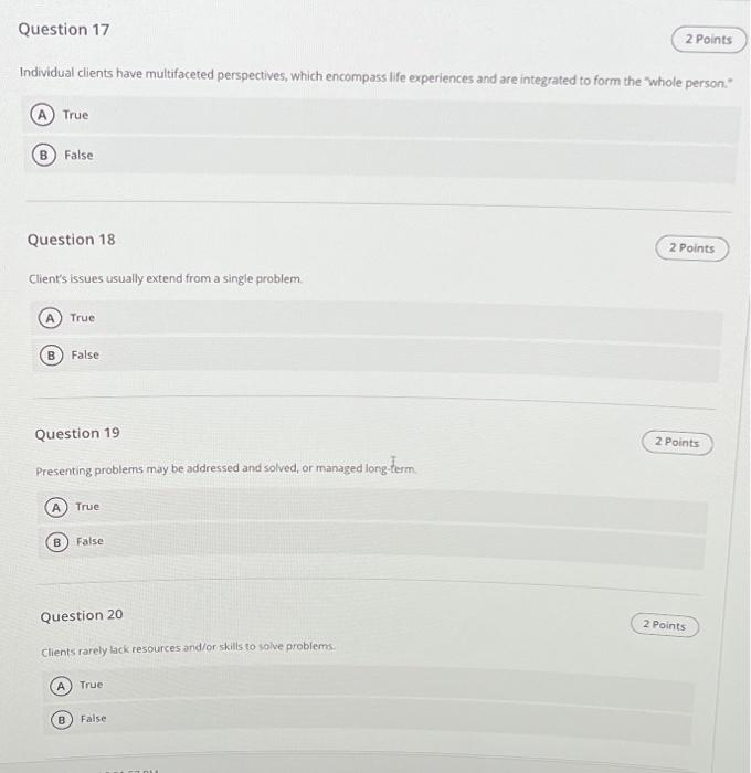 Solved Individual clients have multifaceted perspectives, | Chegg.com
