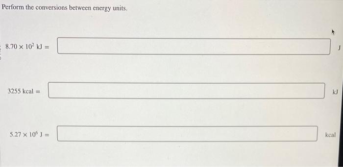 Solved Perform the conversions between energy units. | Chegg.com