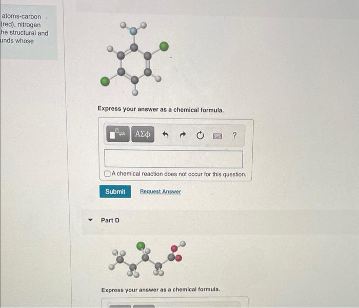 Solved Noting the following color code for atoms-carbon Part | Chegg.com