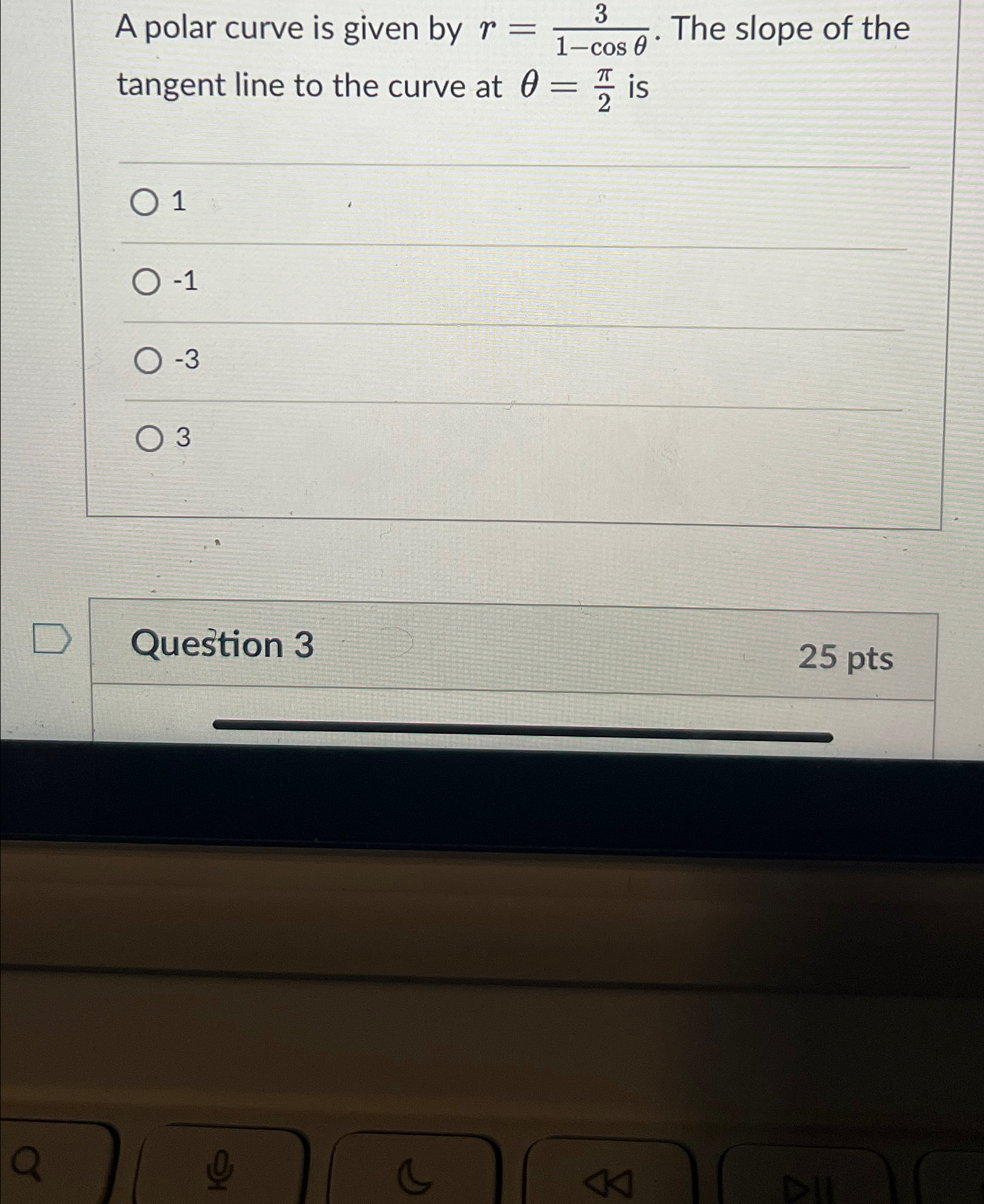 Solved A polar curve is given by r=31-cosθ. ﻿The slope of | Chegg.com