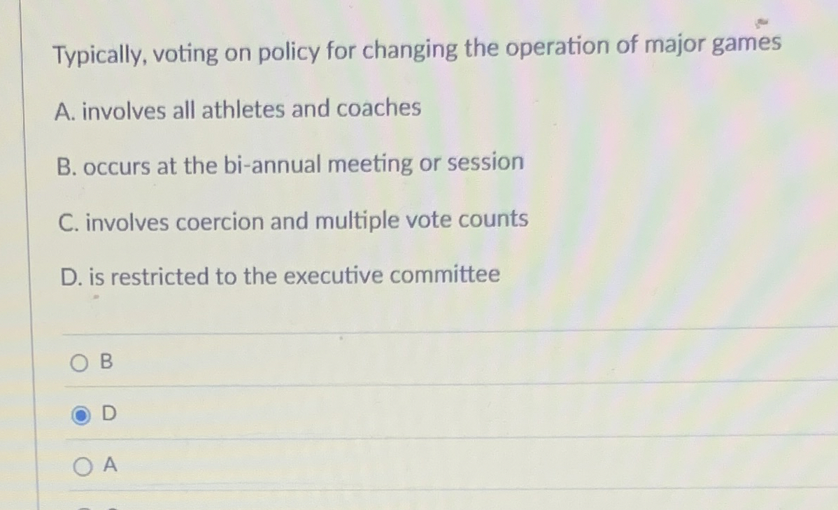 Solved Typically, voting on policy for changing the | Chegg.com