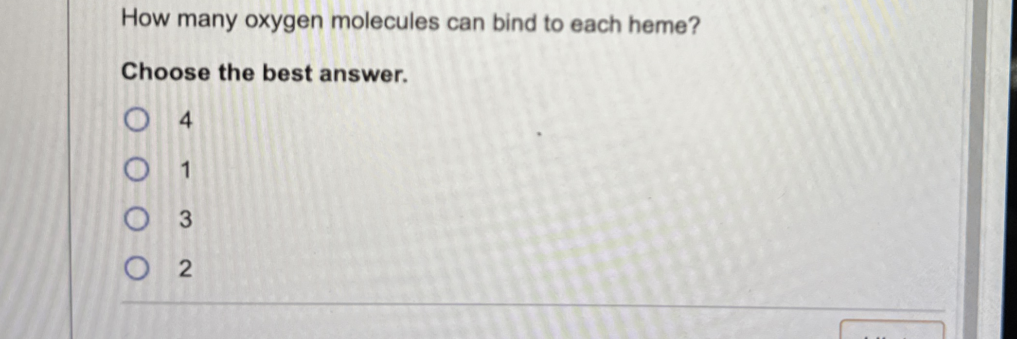 Solved How many oxygen molecules can bind to each | Chegg.com