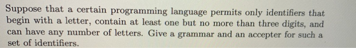 Solved Suppose That A Certain Programming Language Permits 