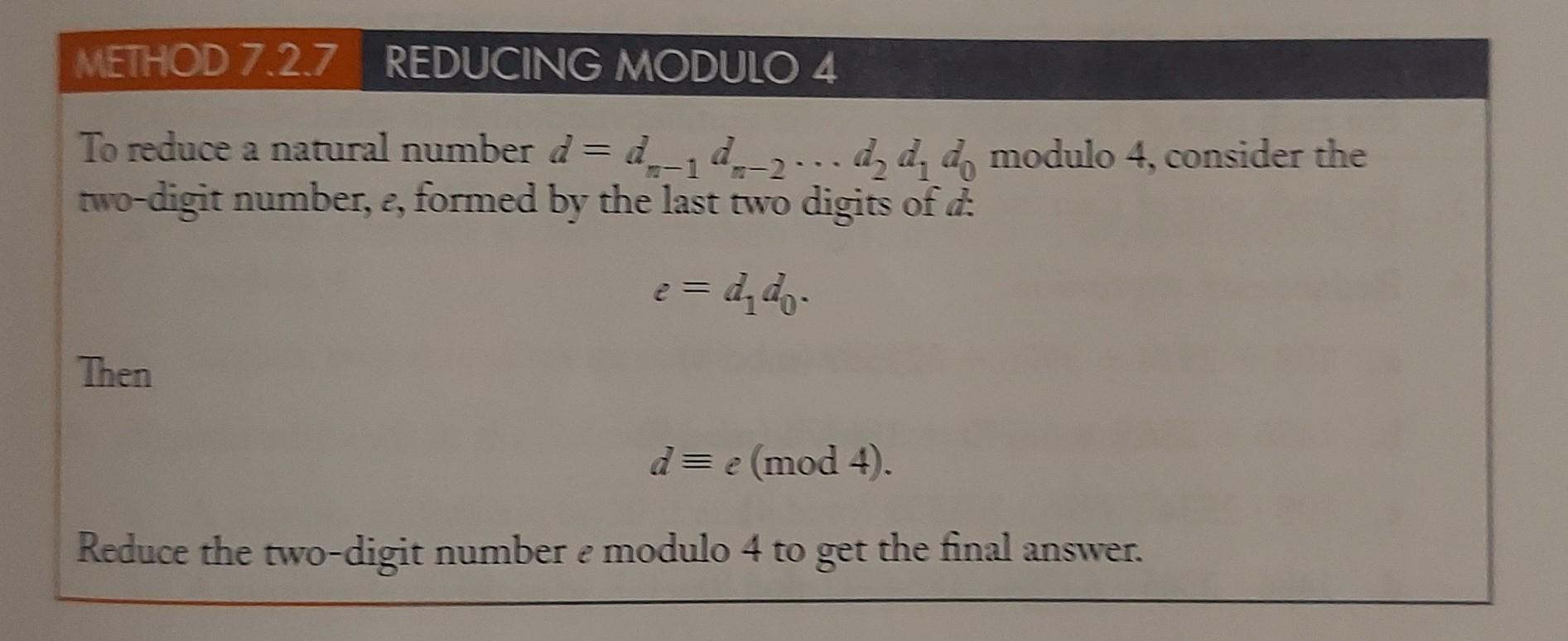 Solved 18. Here is an alternative to Method 7.2.7 for | Chegg.com