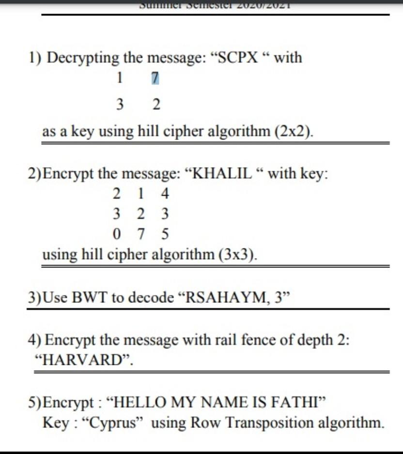Solved CITICSICTZUZUIZUZT 1) Decrypting the message: "SCPX" | Chegg.com