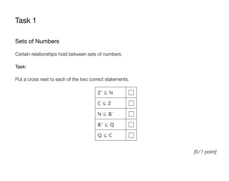 Solved Task 1Sets of NumbersCertain relationships hold | Chegg.com