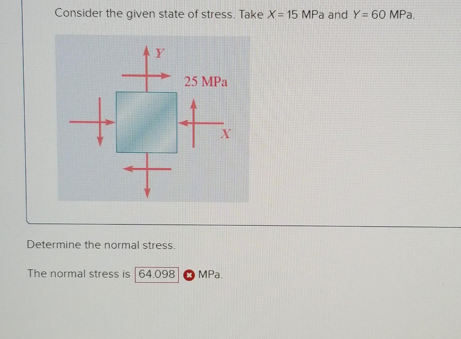Solved Consider The Given State Of Stress Take X 15 Mpa