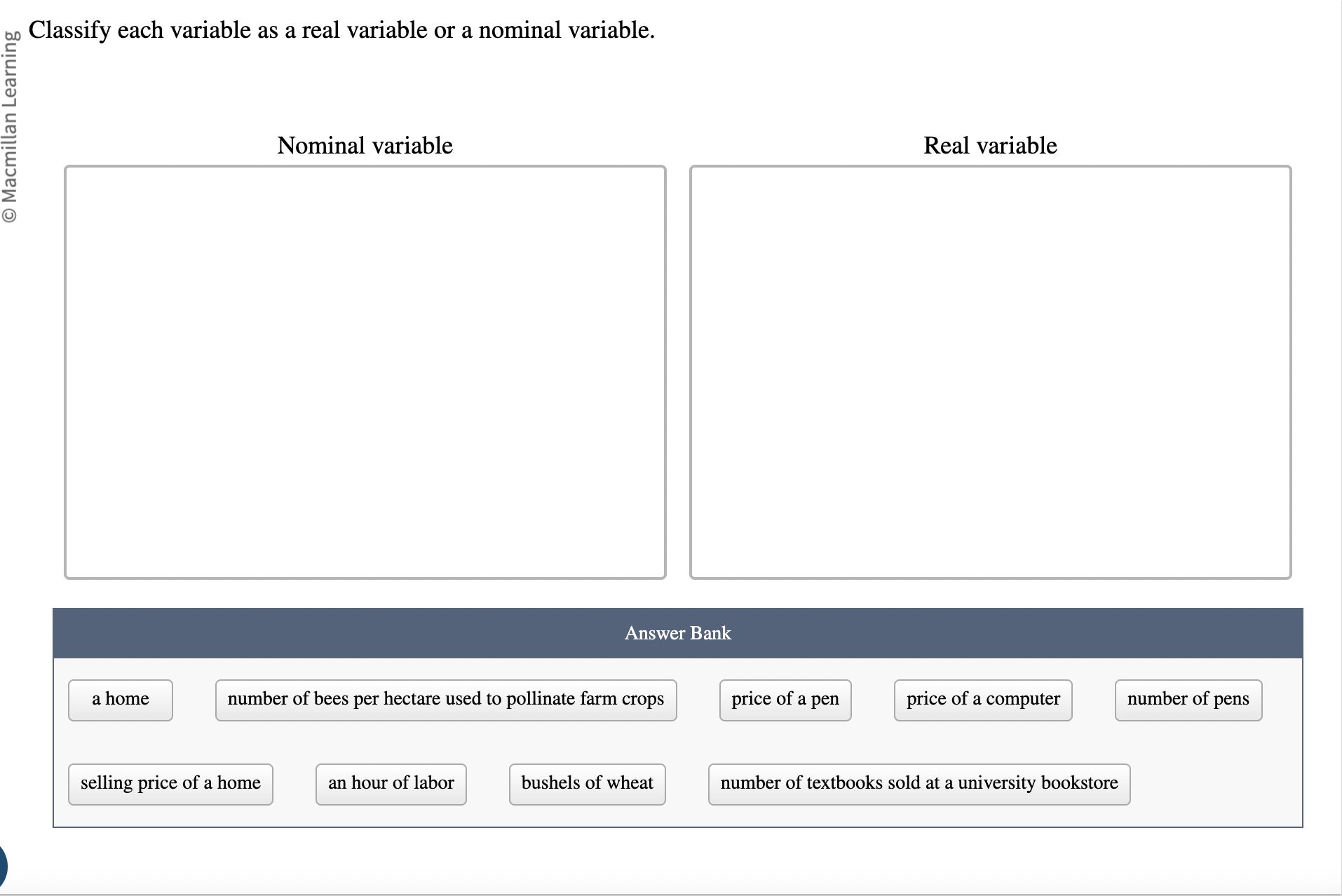 Solved 60 classify Each Variable As A Real Variable Or A