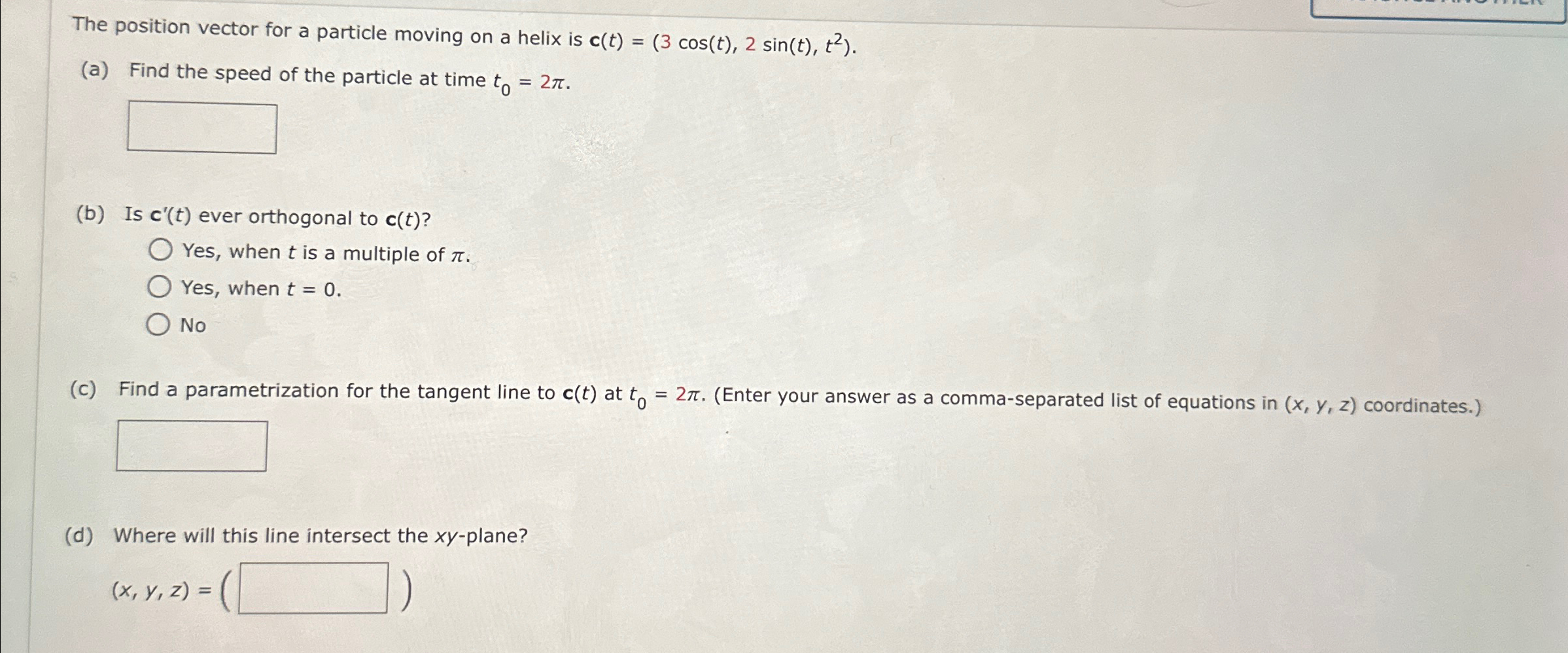 Solved 2.4 (11) ﻿The position vector for a particle moving | Chegg.com