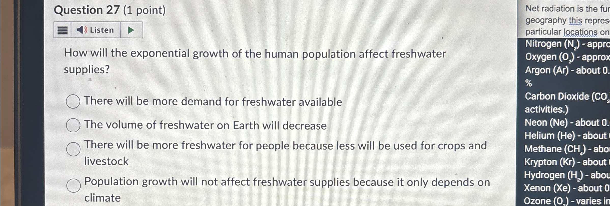 Solved Question 27 (1 ﻿point) How will the exponential | Chegg.com