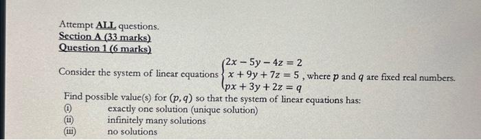 Solved Attempt ALL questions. Section A ( 33 marks) Question | Chegg.com