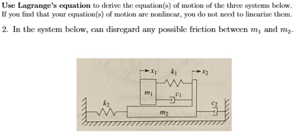Solved Use Lagrange's equation to derive the equation(s) ﻿of | Chegg.com