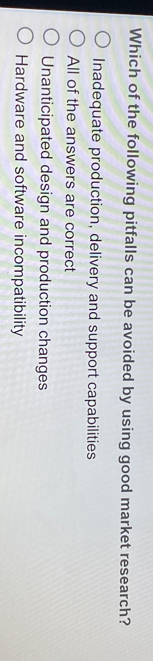 Solved Which of the following pitfalls can be avoided by | Chegg.com