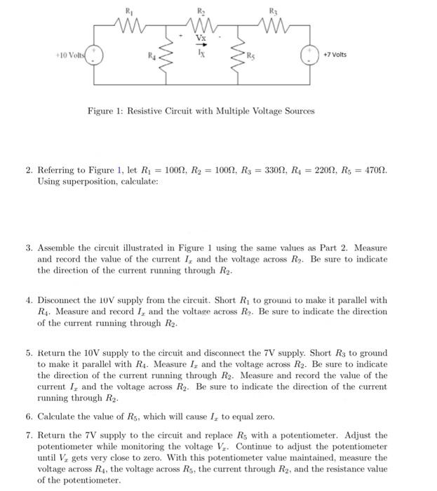 Solved Figure 1: Resistive Circuit with Multiple Voltage | Chegg.com
