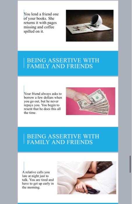 Solved Description Practice creating assertive responses to | Chegg.com