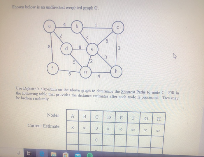 Solved Shown below is an undirected weighted graph G. Q-040 | Chegg.com