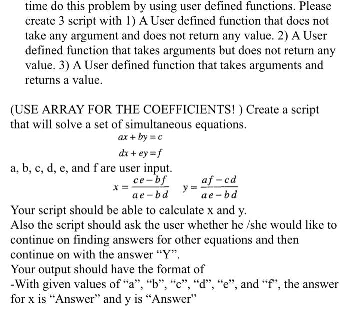 Solved Time Do This Problem By Using User Defined Functions 9782