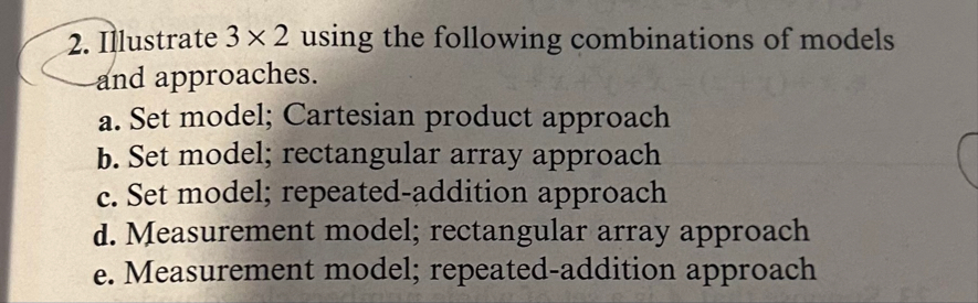 Solved Illustrate 3×2 ﻿using the following combinations of | Chegg.com