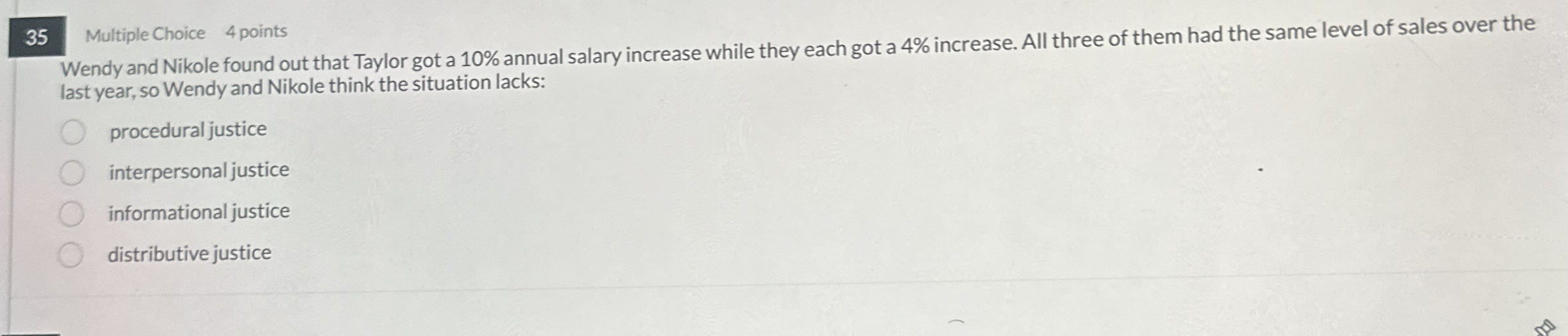 Solved 35Multiple Choice 4 ﻿pointsWendy and Nikole found out | Chegg.com