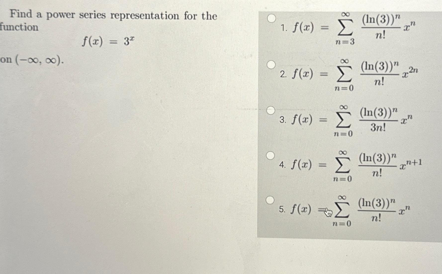 Solved Find a power series representation for the | Chegg.com