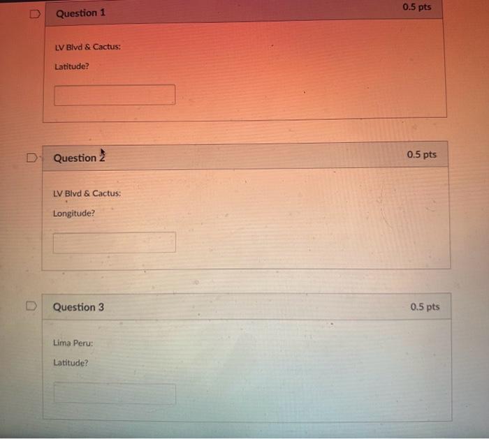 Solved Latitude and Longitude Practice Use a globe, a map or | Chegg.com