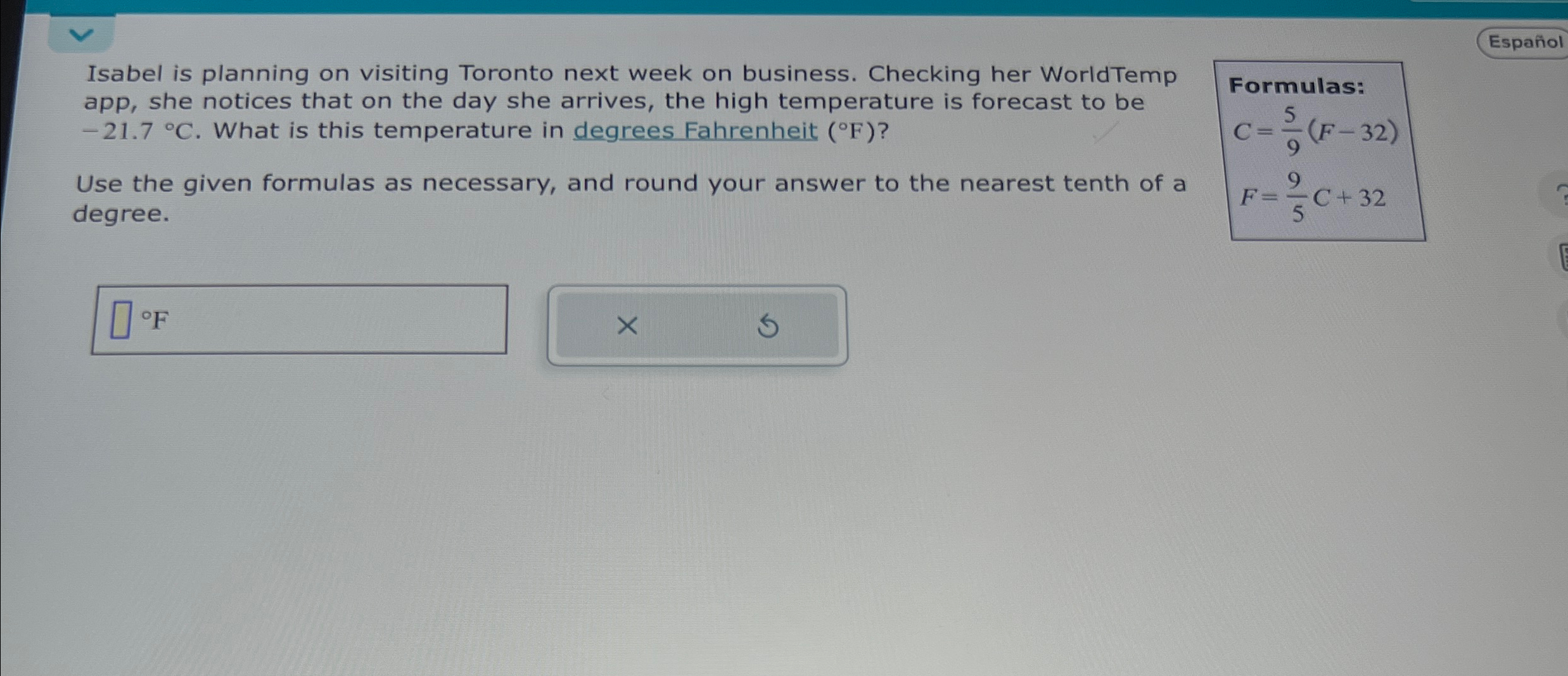 Solved Isabel is planning on visiting Toronto next week on | Chegg.com