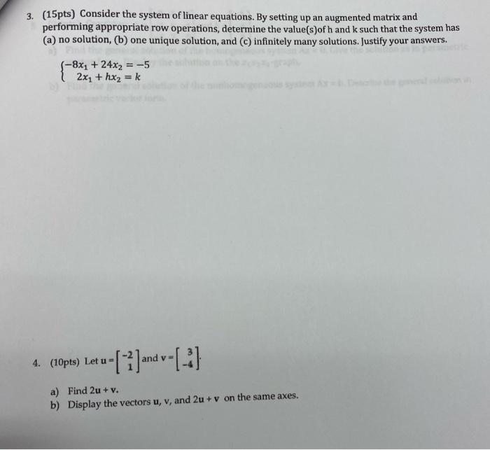 Solved 3. (15pts) Consider the system of linear equations. | Chegg.com