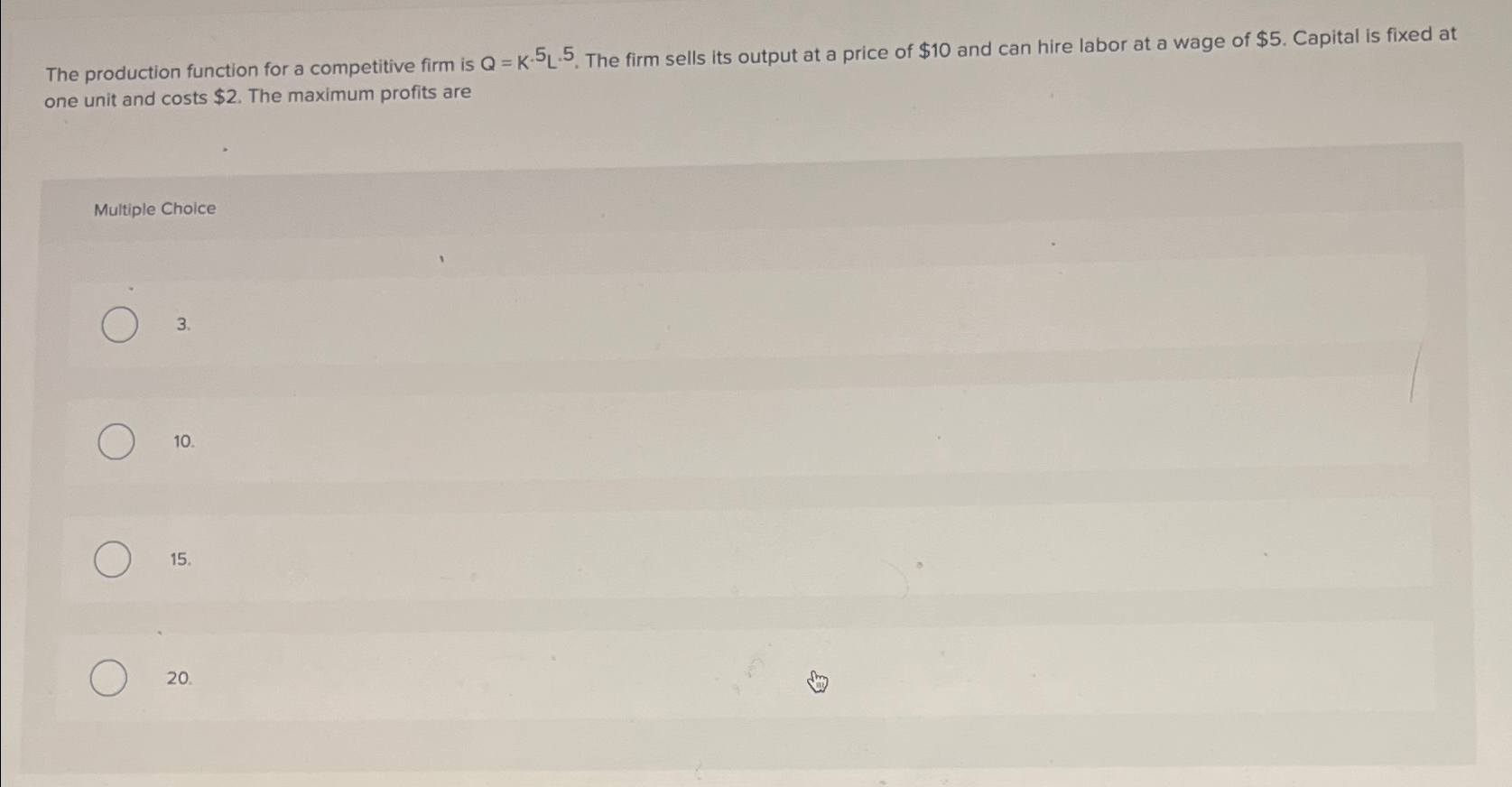 Solved The production function for a competitive firm is | Chegg.com