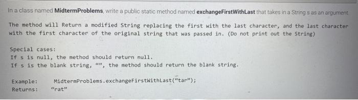 Solved In A Class Named Midtermproblems Write A Public 